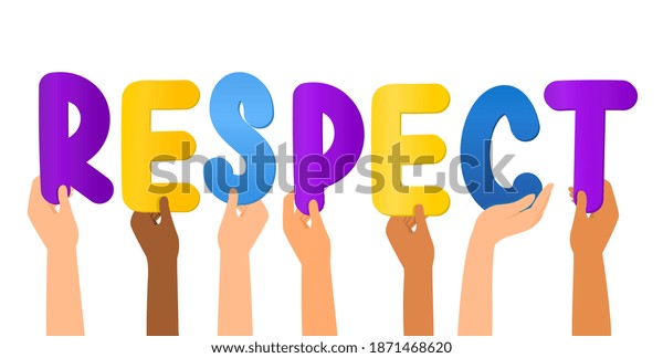 Respect Concept Diverse Multiracial People Holding Stock Vector ...