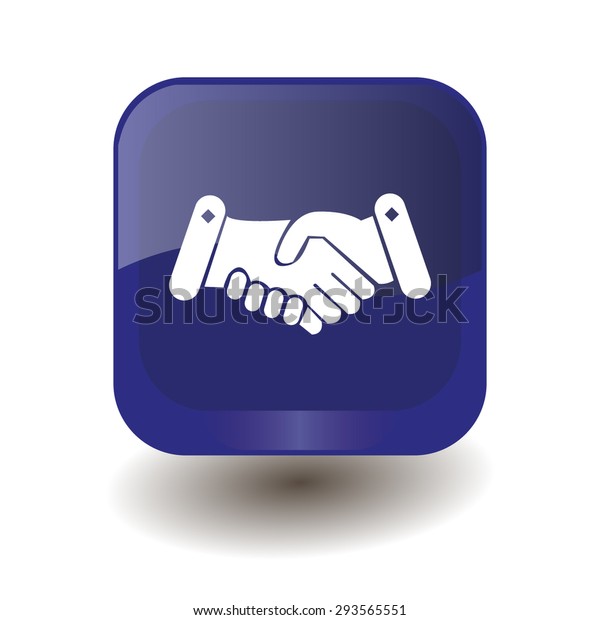 Respect Handshake Icon On Dark Blue Stock Vector (Royalty Free ...