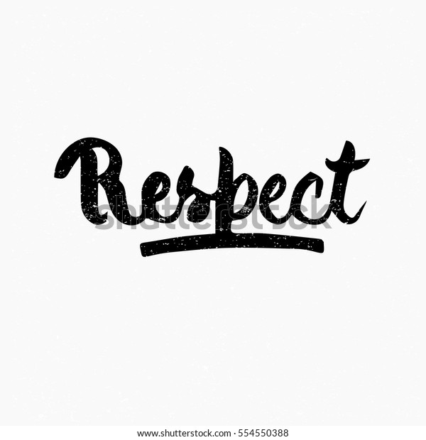 Respect Ink Hand Lettering Modern Brush: vector de stock (libre de ...