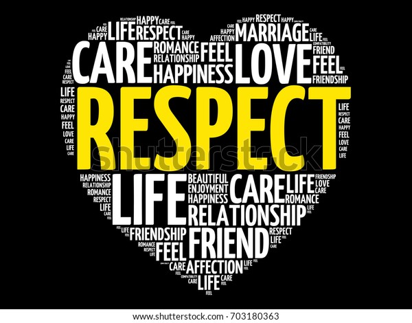 Respect Word Cloud Collage Heart Concept Stock Vector (Royalty Free ...