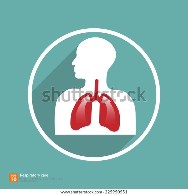 Respiratory Icon Vector Shadow Medical Sign Stock Vector (Royalty Free ...