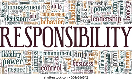 Responsibility Vector Illustration Word Cloud Isolated Stock Vector ...