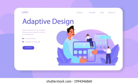 Responsive Web Design Web Banner Landing Stock Vector (Royalty Free ...