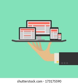 Responsive Web Design Service Concept Vector Stock Vector (Royalty Free ...