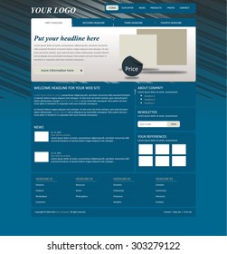 Responsive Web Layout Template Business Nonprofit Stock Vector (Royalty ...