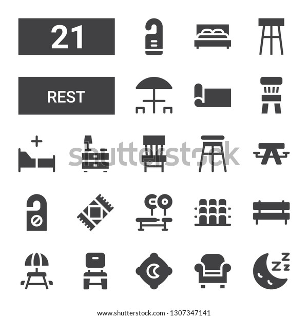 Rest Icon Set Collection 21 Filled Stock Vector (Royalty Free ...