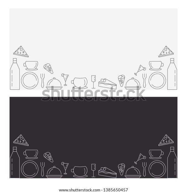 Restaurant Banners Lines Vector Objects Cafe: เวกเตอร์สต็อก (ปลอดค่า ...