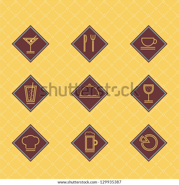 Restaurant Bar Pictogram Stock Vector (Royalty Free) 129935387 ...