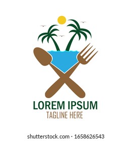Restaurant Beach Template Logo Design Business Stock Vector (Royalty ...