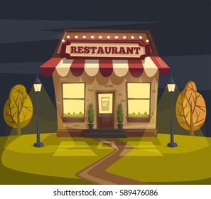 Cartoon Restaurant Exterior