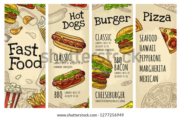 Restaurant Cafe Menu Fast Food Text: vector de stock (libre de regalías ...