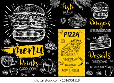 Graffiti Style Street Food Menu Design: стоковая векторная графика (без ...