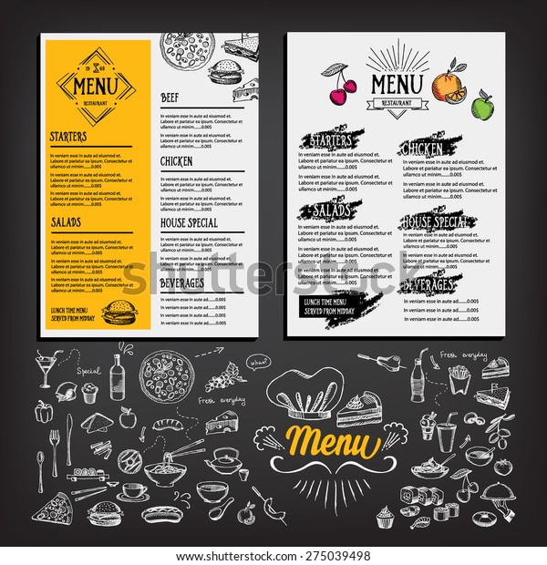 Restaurant Cafe Menu Template Design Food Stock Vector (Royalty Free ...