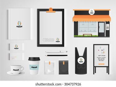 Restaurant Cafe Set Shop Front Design Stock Vector (Royalty Free) 304737926