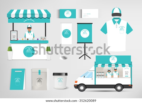 Restaurant Cafe Set Shop Front Design Stock Vector (Royalty Free) 352620089
