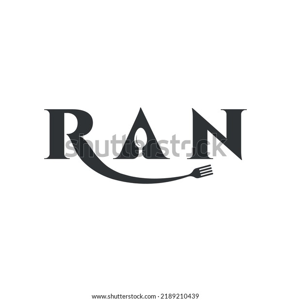 Restaurant Concept Logo Design Consisting Ran: เวกเตอร์สต็อก (ปลอดค่า ...