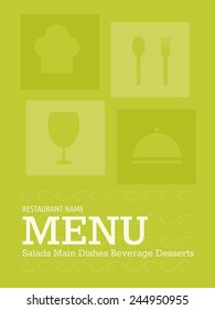 Restaurant Design Menu On Green Background Stock Vector (Royalty Free ...