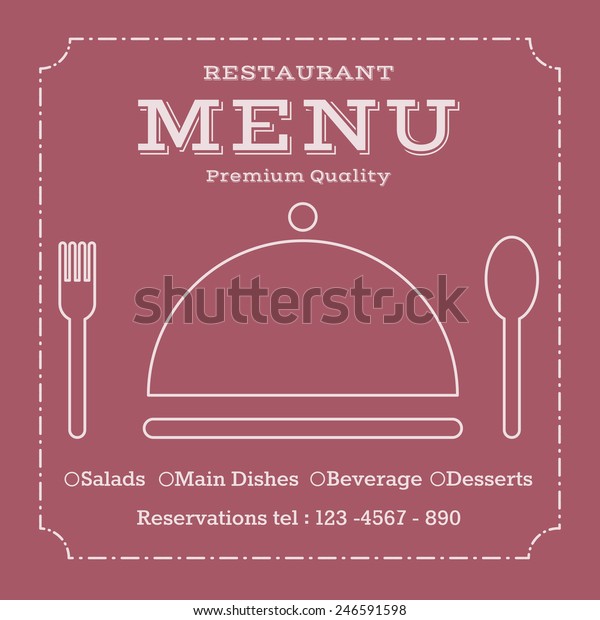 Restaurant Design Menu On Maroon Background Stock Vector (Royalty Free ...