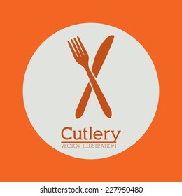 Restaurant Design Over Orange Background Vector Stock Vector (Royalty ...