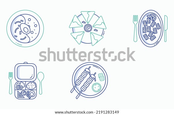 Restaurant Food Fine Dining Icon Set Stock Vector (Royalty Free ...
