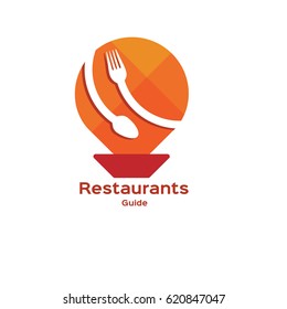 Restaurant Food Location Guide Logo Design Stock Vector (Royalty Free ...