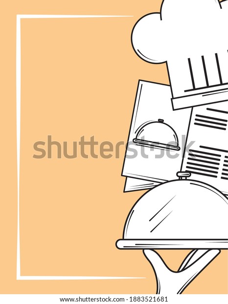 Restaurant Hand Platter Chef Hat Menu Stock Vector (Royalty Free ...
