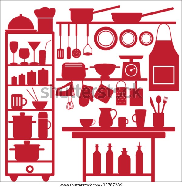 Restaurant Kitchen Related Symbols Stock Vector (Royalty Free) 95787286 ...