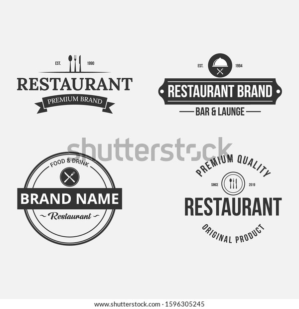 Restaurant Labels Set Isolated On White Stock Vector (Royalty Free) 1596305245 | Shutterstock