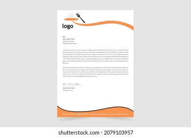 Restaurant Letterhead Design Creative Clean Business Stock Vector ...