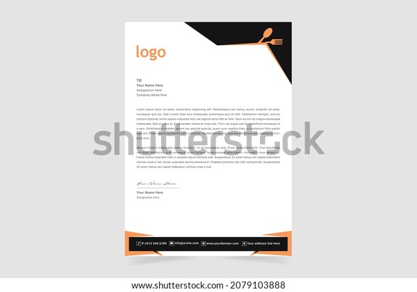 Restaurant Letterhead Design Creative Clean Business Stock Vector ...