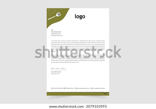 Restaurant Letterhead Design Creative Clean Business Stock Vector ...