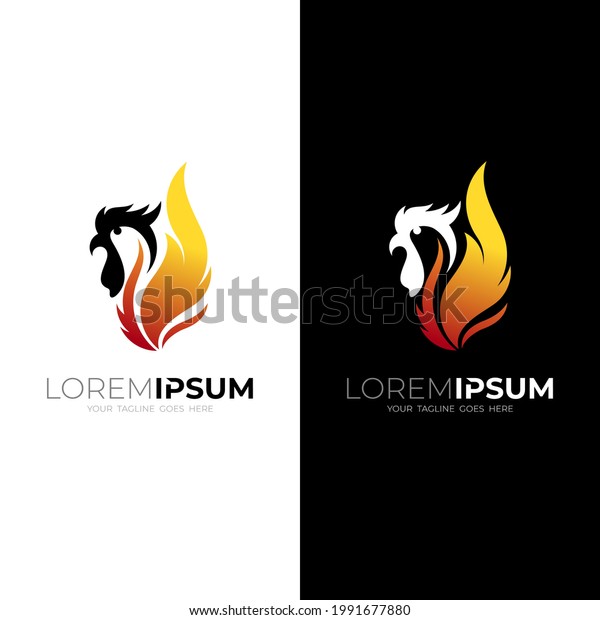 Restaurant Logo Fire Logo Chicken Design Stock Vector (Royalty Free ...