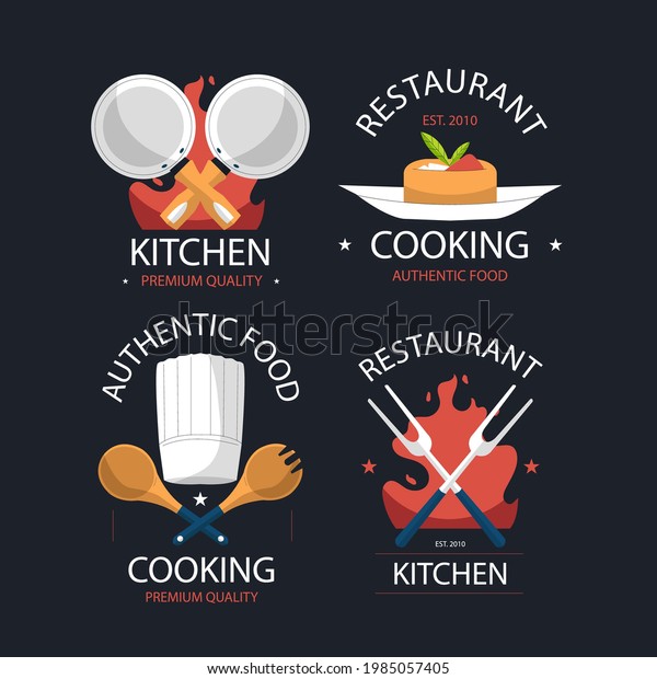 Restaurant Logo Kitchen Chef Sign Cooking Stock Vector (Royalty Free ...
