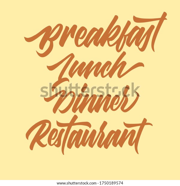 Restaurant Lunch Dinner Breakfast Letter Stock Vector (Royalty Free ...