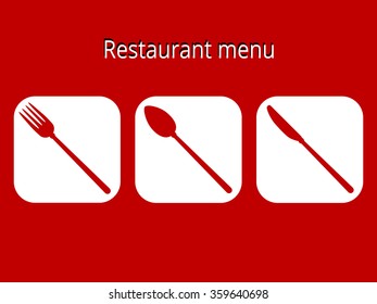 Restaurant Menu Banner Red Fork Spoon Stock Vector (Royalty Free ...