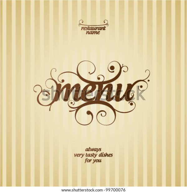 Restaurant Menu Card Design Template Stock Vector (Royalty Free) 99700076