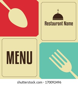 Restaurant Menu Card Retro Design Template Stock Vector (Royalty Free ...