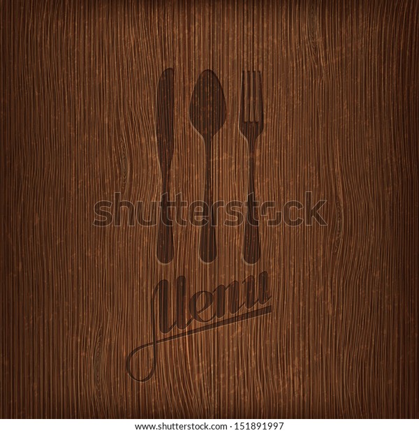Restaurant Menu Design On Wood Background Stock Vector (Royalty Free ...