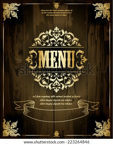 Restaurant Menu Design Wood Texture Stock Vector (Royalty Free ...