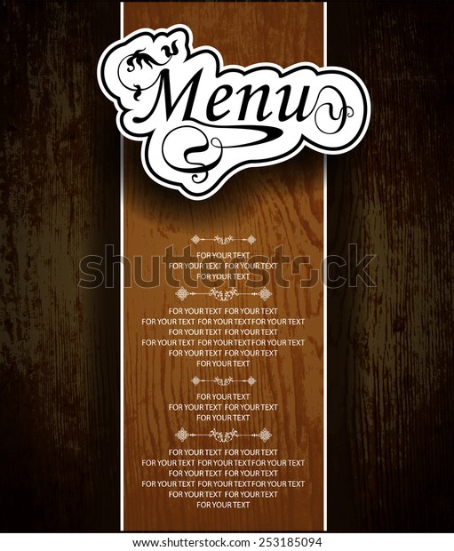 Restaurant Menu Design Wood Texture: vector de stock (libre de regalías ...