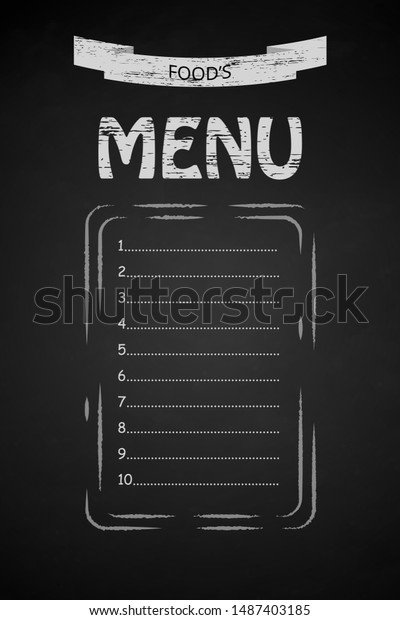 Restaurant Menu Frame Blackboard Hand Drawn Stock Vector (Royalty Free ...