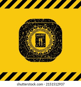 Restaurant Menu Icon Grunge Warning Sign: เวกเตอร์สต็อก (ปลอดค่า ...