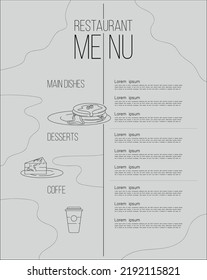 Restaurant Menu Minimasm Minimalistic Style Main Stock Vector (Royalty ...