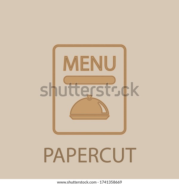 Restaurant Menu Papercut Icon Simple Glyph Stock Vector (Royalty Free ...