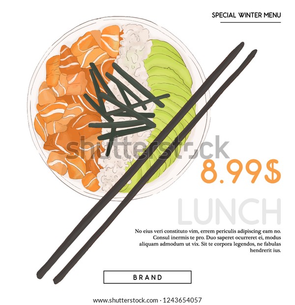 Restaurant Menu Promotion Lunch Time Advertising Stock Vector (Royalty ...