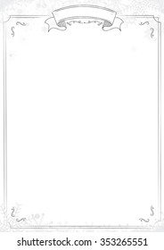 Restaurant Menu White Background Classic Border Stock Vector (Royalty ...