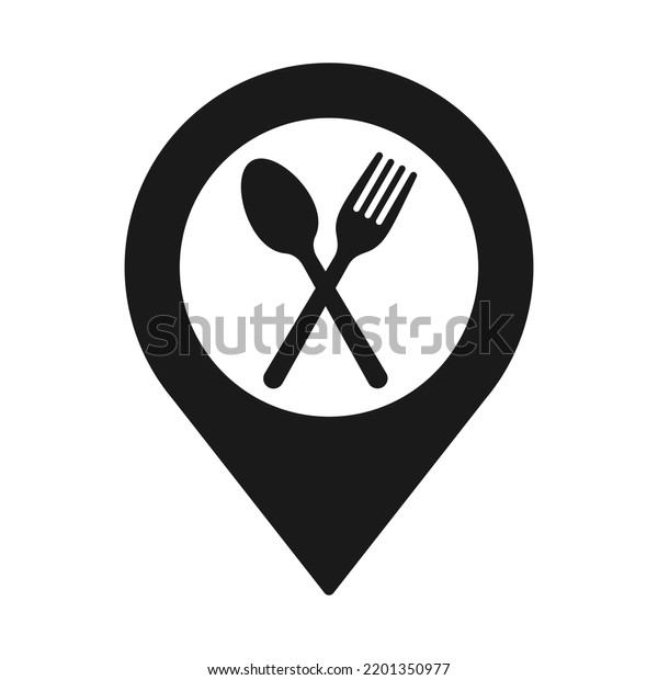 Restaurant Point Location Icon Restaurant Map Stock Vector (Royalty ...