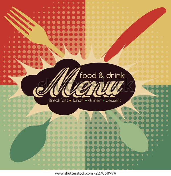 Restaurant Pop Art Menu Design Food Stock Vector (Royalty Free ...