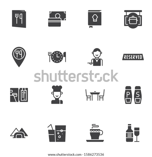 Restaurant Service Vector Icons Set Modern Stock Vector (Royalty Free ...