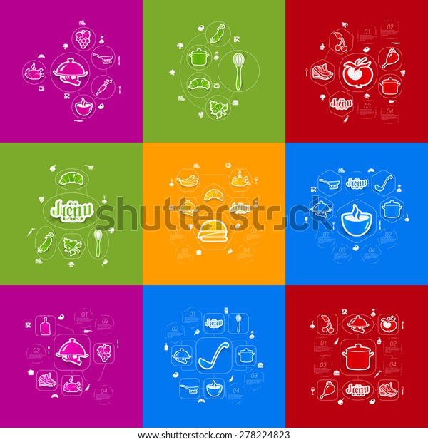 Restaurant Sticker Infographic Stock Vector (Royalty Free) 278224823 ...